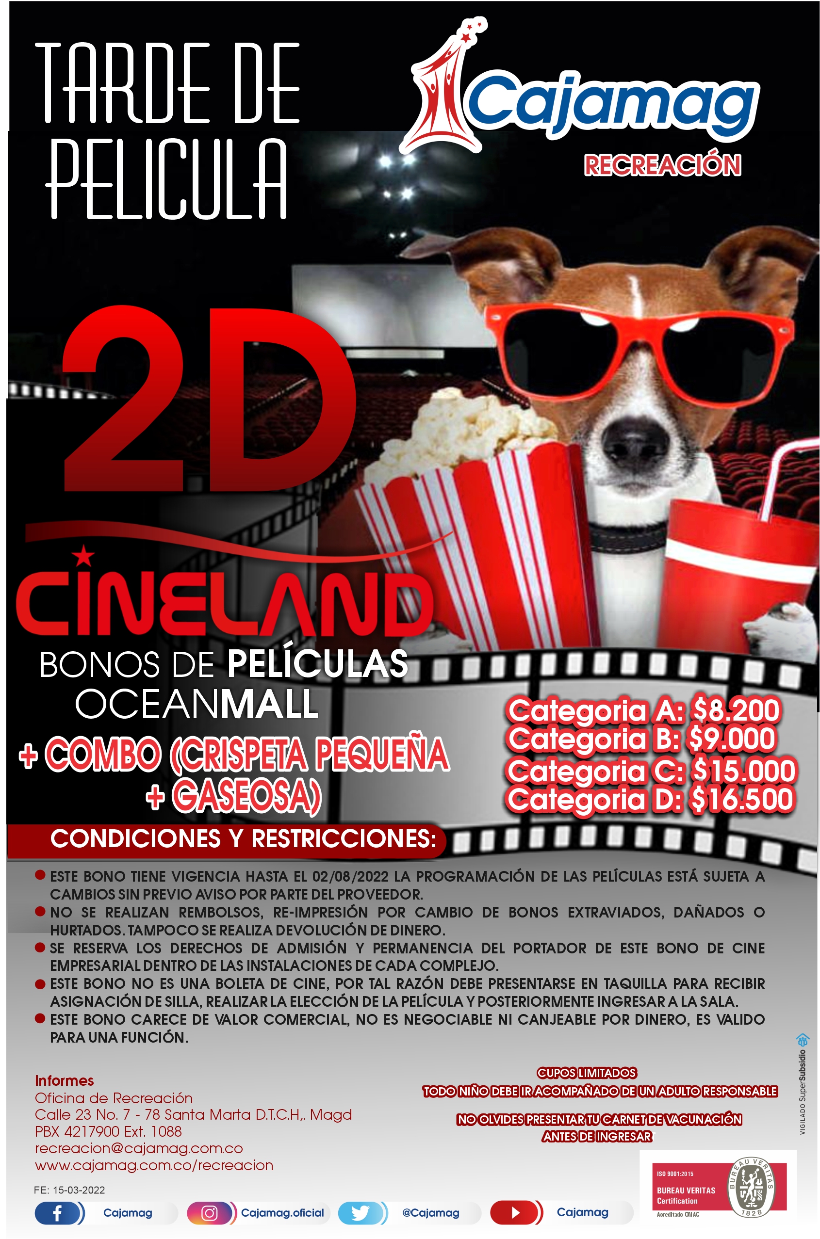 RECREACION CAJAMAG -Bonos de Película - Cineland 2022 - Cajamag