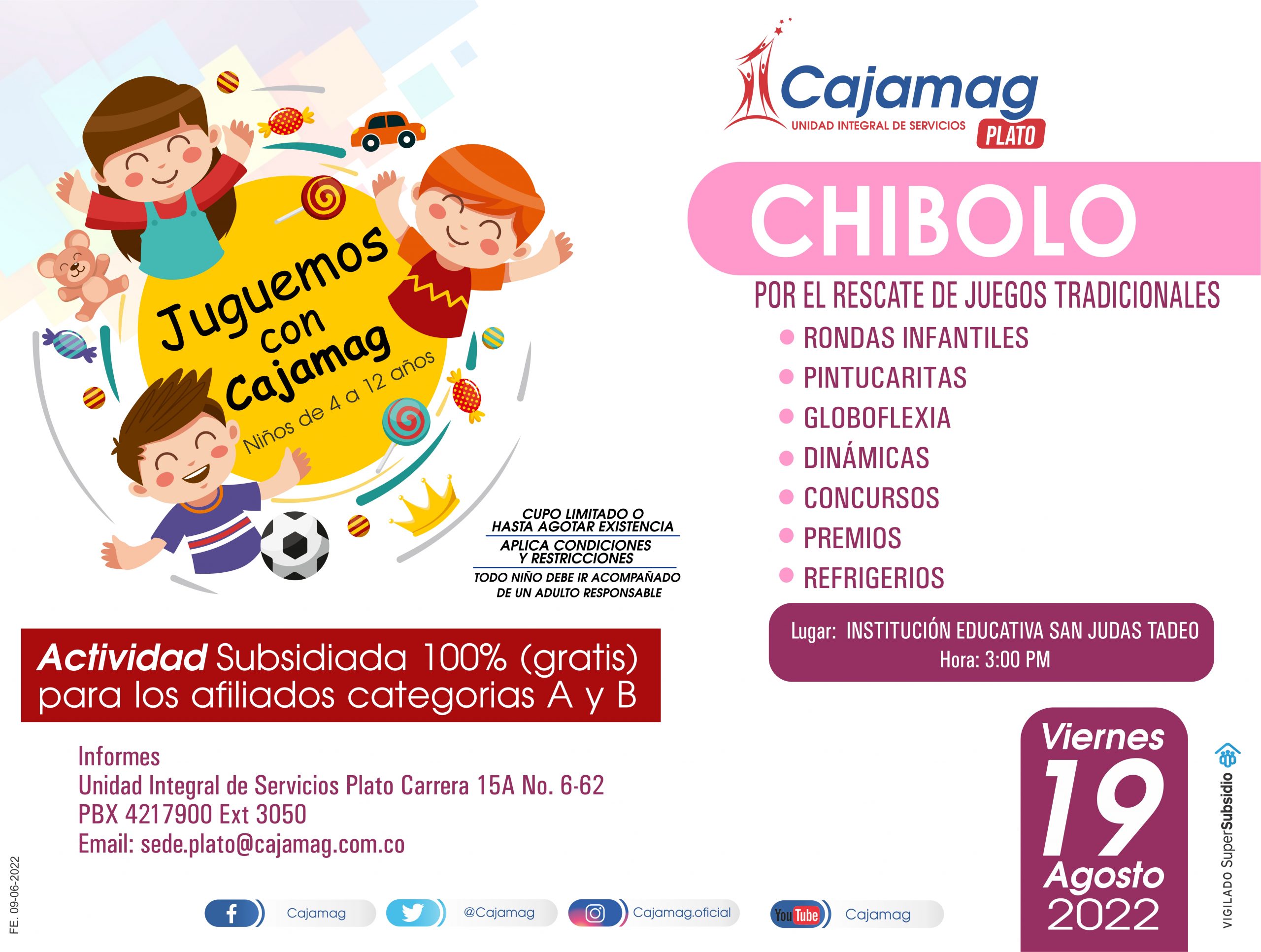 UIS PLATO CAJAMAG - JUGUEMOS CON CAJAMAG CHIBOLO MAGDALENA - Cajamag