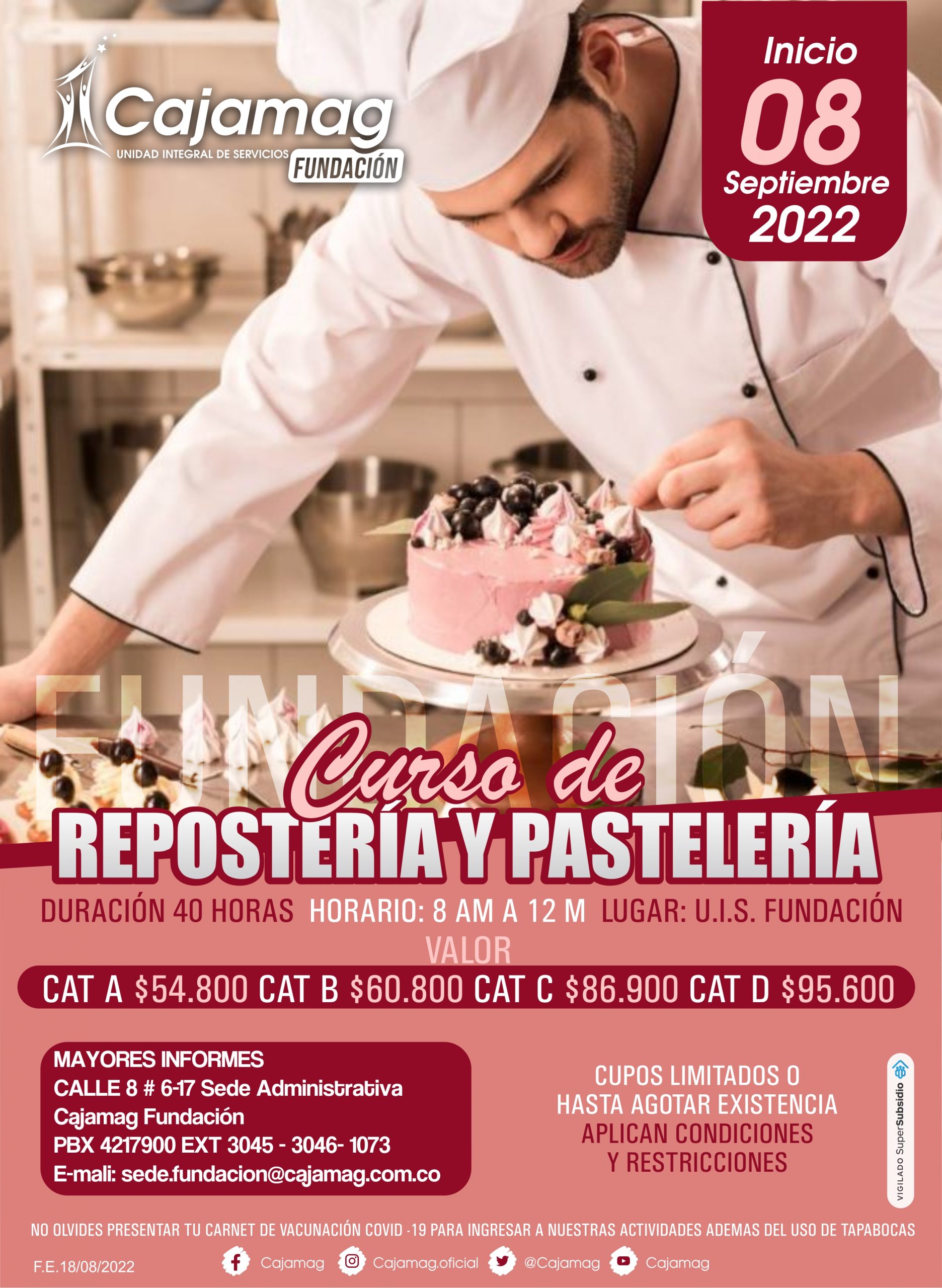 UIS FUNDACIÓN - CURSO DE REPOSTERÍA Y PASTELERÍA - Cajamag
